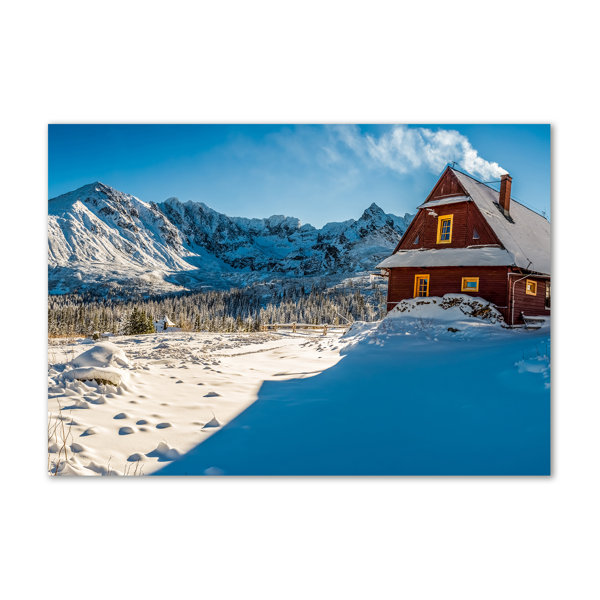 Union Rustic Haus in den Bergen - Kunstdrucke auf Leinwand | Wayfair.de